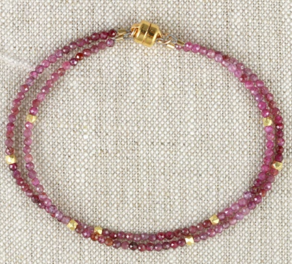 AVF Gold Ruby Beaded Double Strand Bracelet – Susan Bella Jewelry LLC