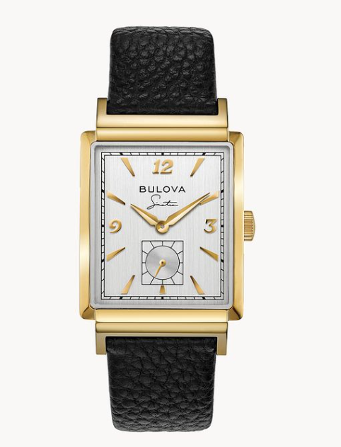 Bulova Frank Sinatra "My Way" Black Leather & Gold Rectangle Watch (I8 ...