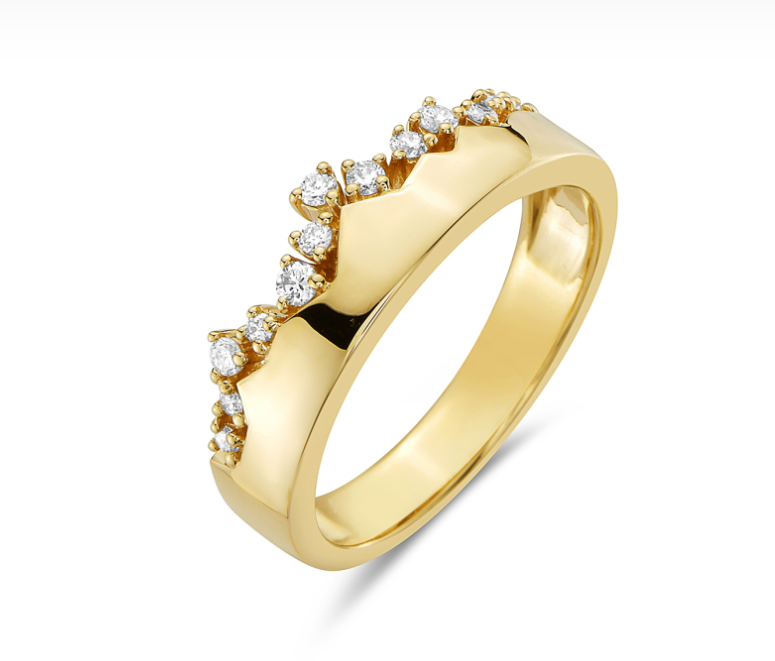14k Gold Scattered Diamond Edge Ring – Susan Bella Jewelry LLC